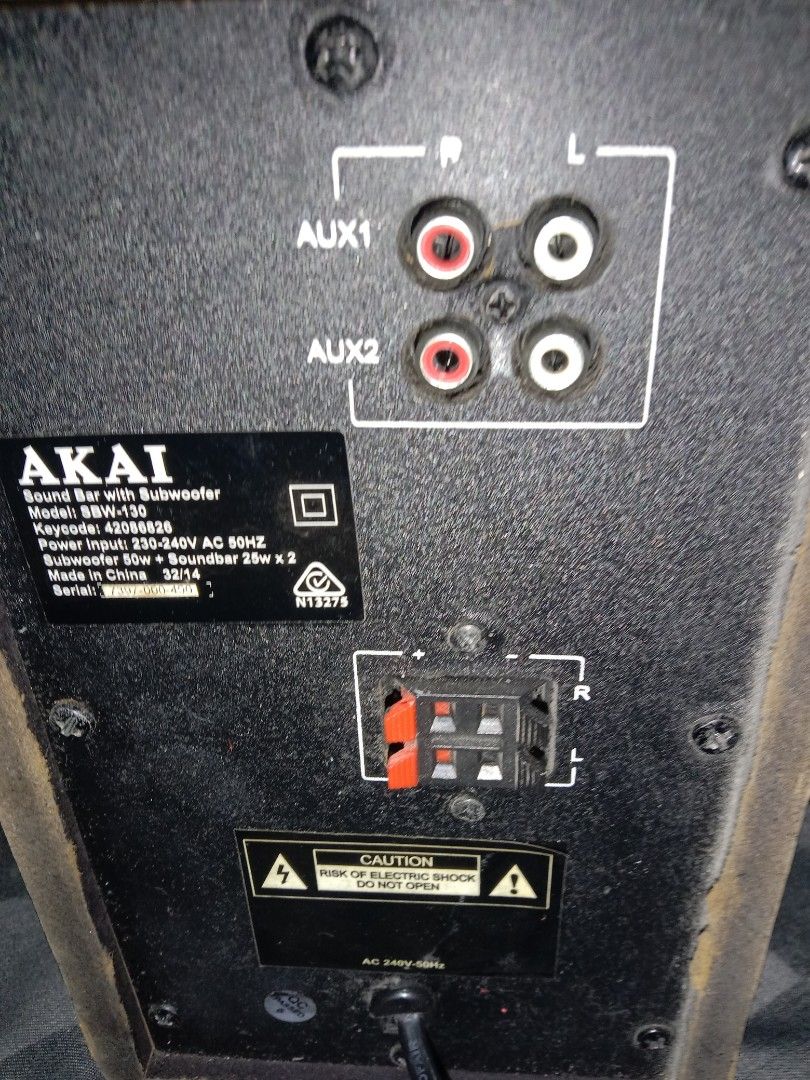 AKAI sbw-130 subwoofer with PANASONIC bookshelf speaker, Audio, Soundbars, Speakers & Amplifiers ...