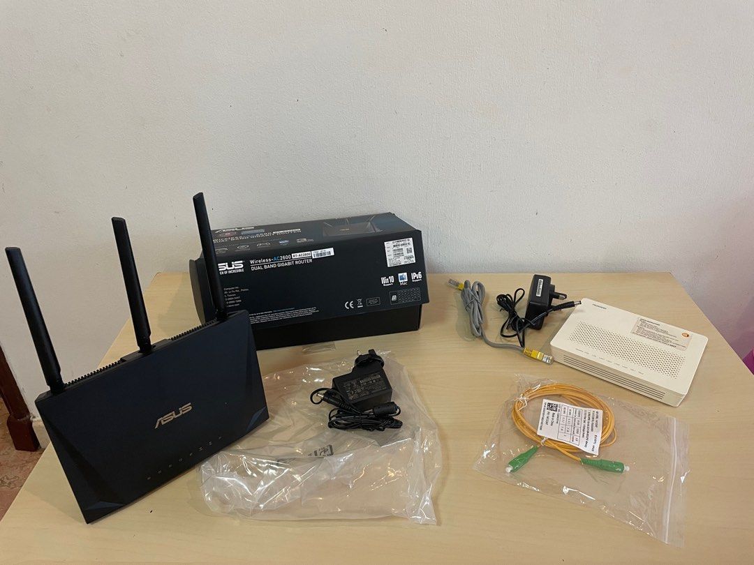 ASUS Router AC2600 + Modem (Huawei) + Accessories (complete Wifi Set ...
