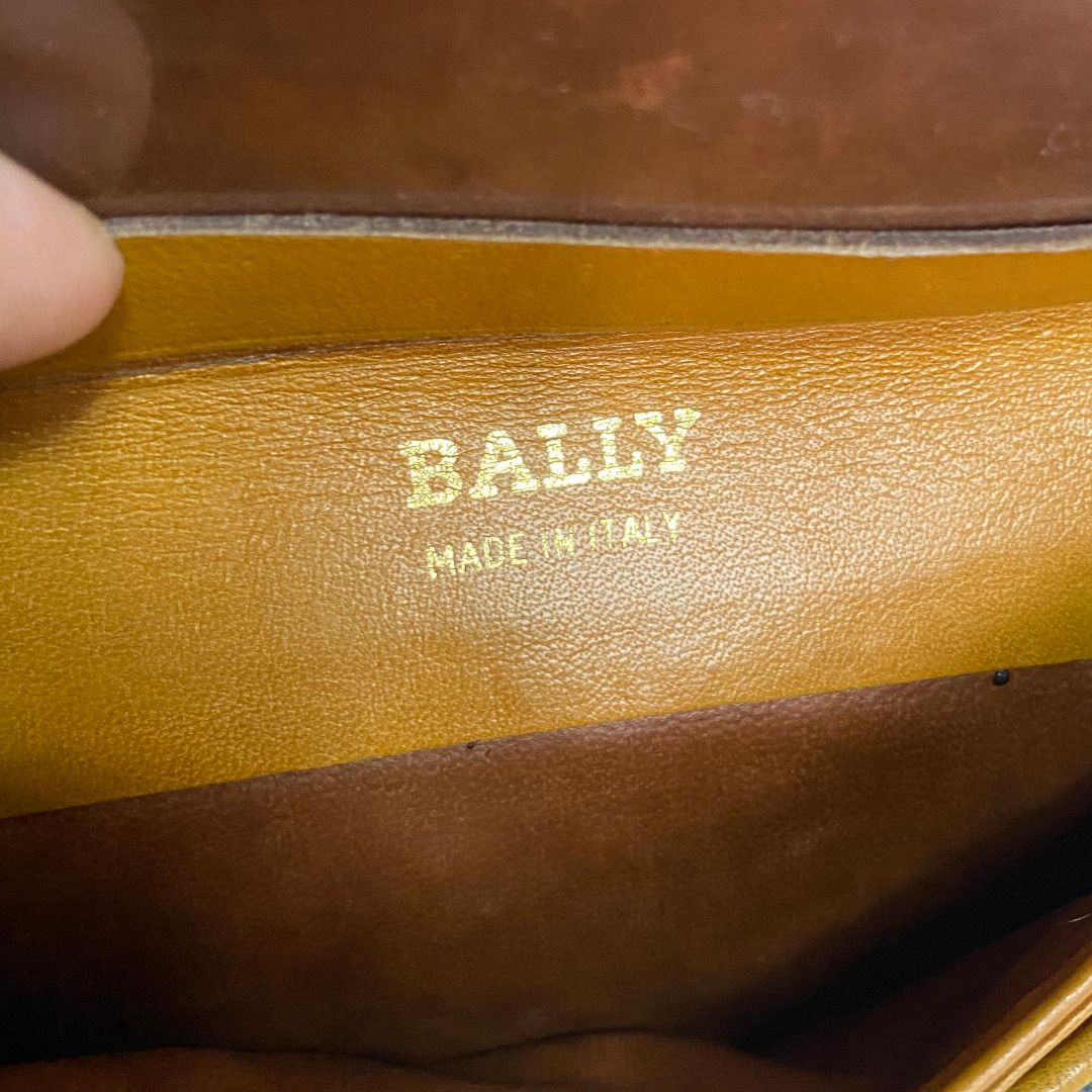 Bally Vintage Black Brown Logo Embossed Card Holder Wallet, Men's ...