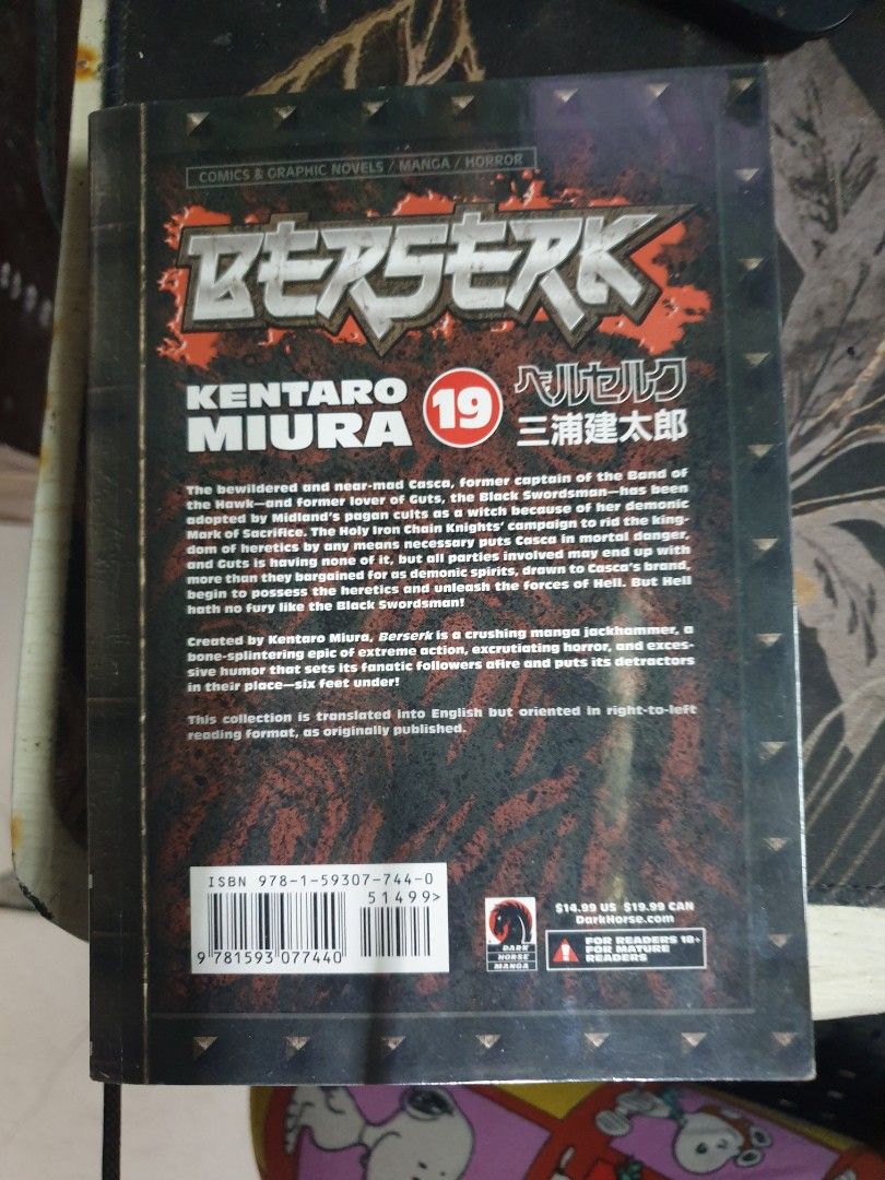 BERSERK MANGA VOL. 19 ENGLISH, Hobbies & Toys, Books & Magazines ...