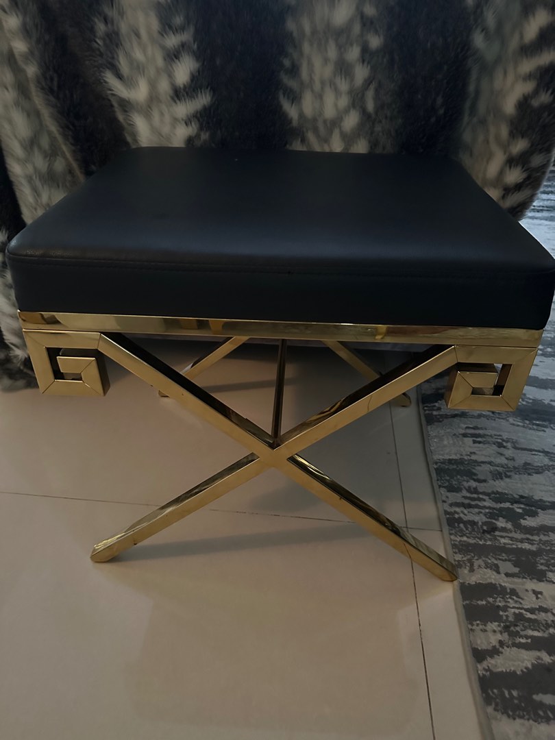 Black and Golden Stool, Furniture & Home Living, Furniture, Chairs on ...