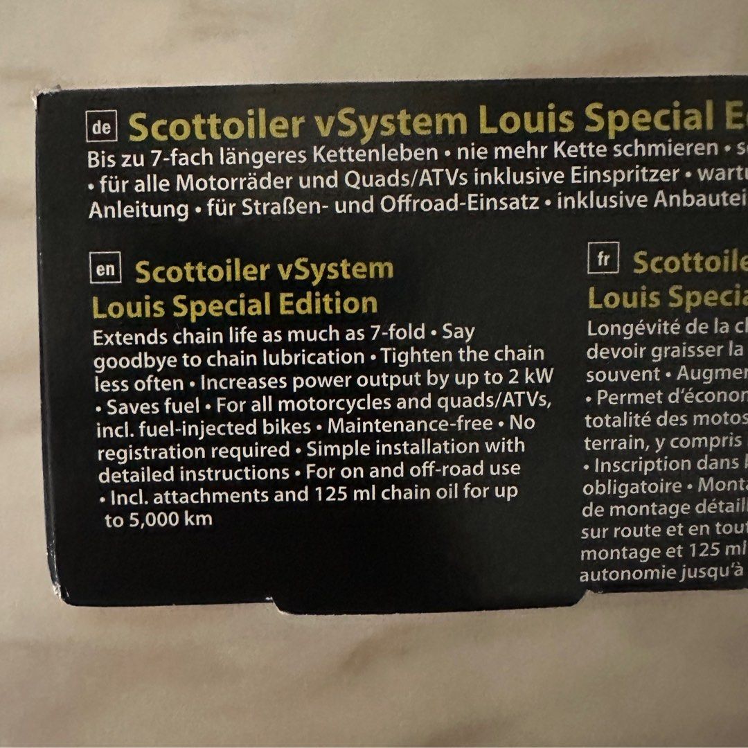 BNIB Scottoiler v system special edition, Motorcycles, Motorcycle ...