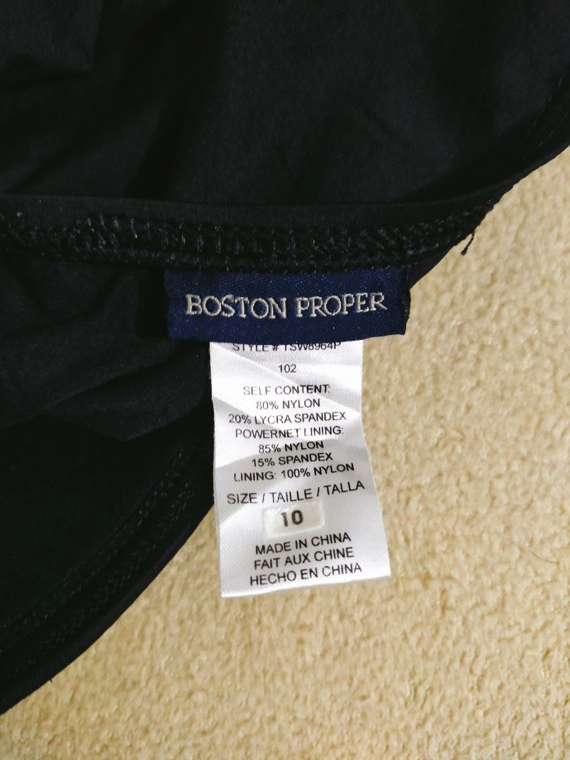 BOSTON PROPER TUMMY CONTROL BANDEAU ONE PIECE SWIMSUIT, Women's Fashion ...