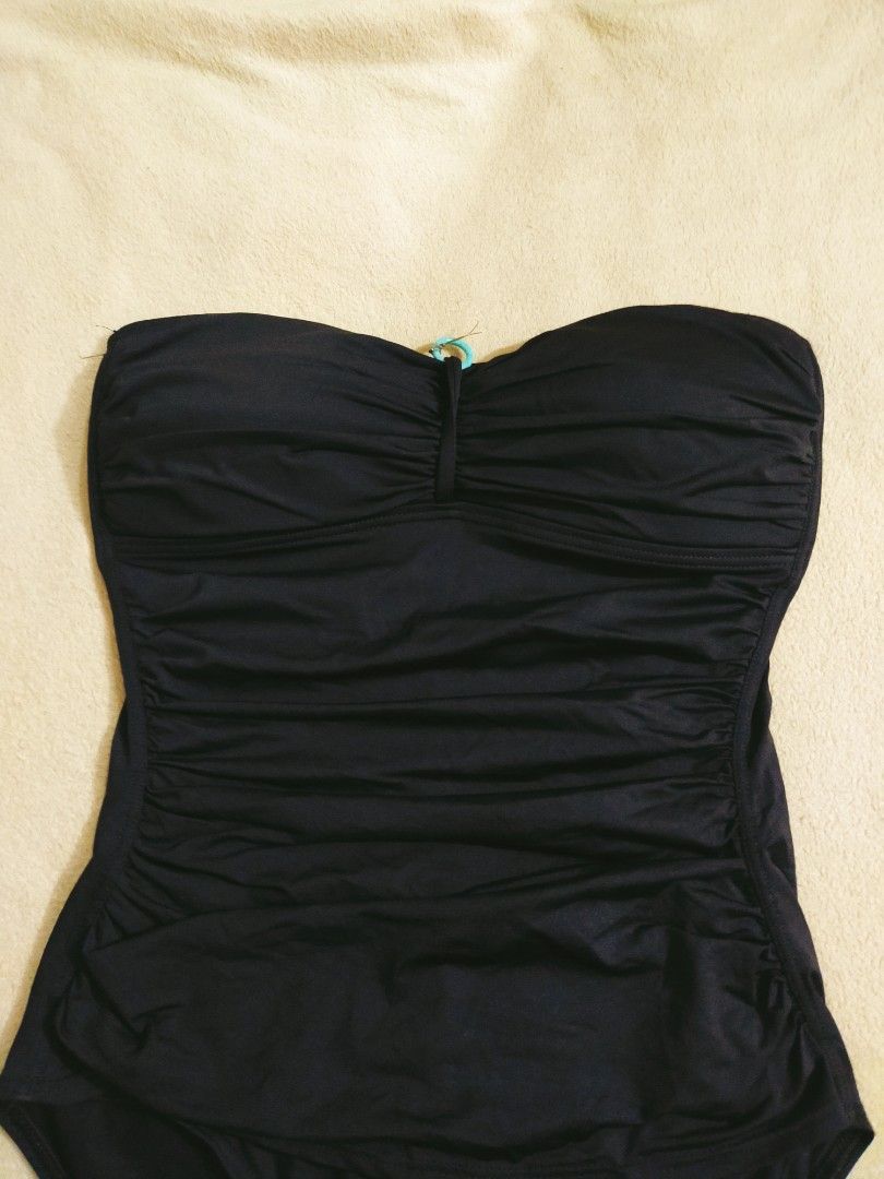 BOSTON PROPER TUMMY CONTROL BANDEAU ONE PIECE SWIMSUIT, Women's Fashion ...