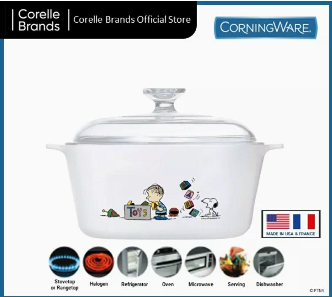 Limited Edition Correlle Peanuts Corningware 5L Covered Casserole ...
