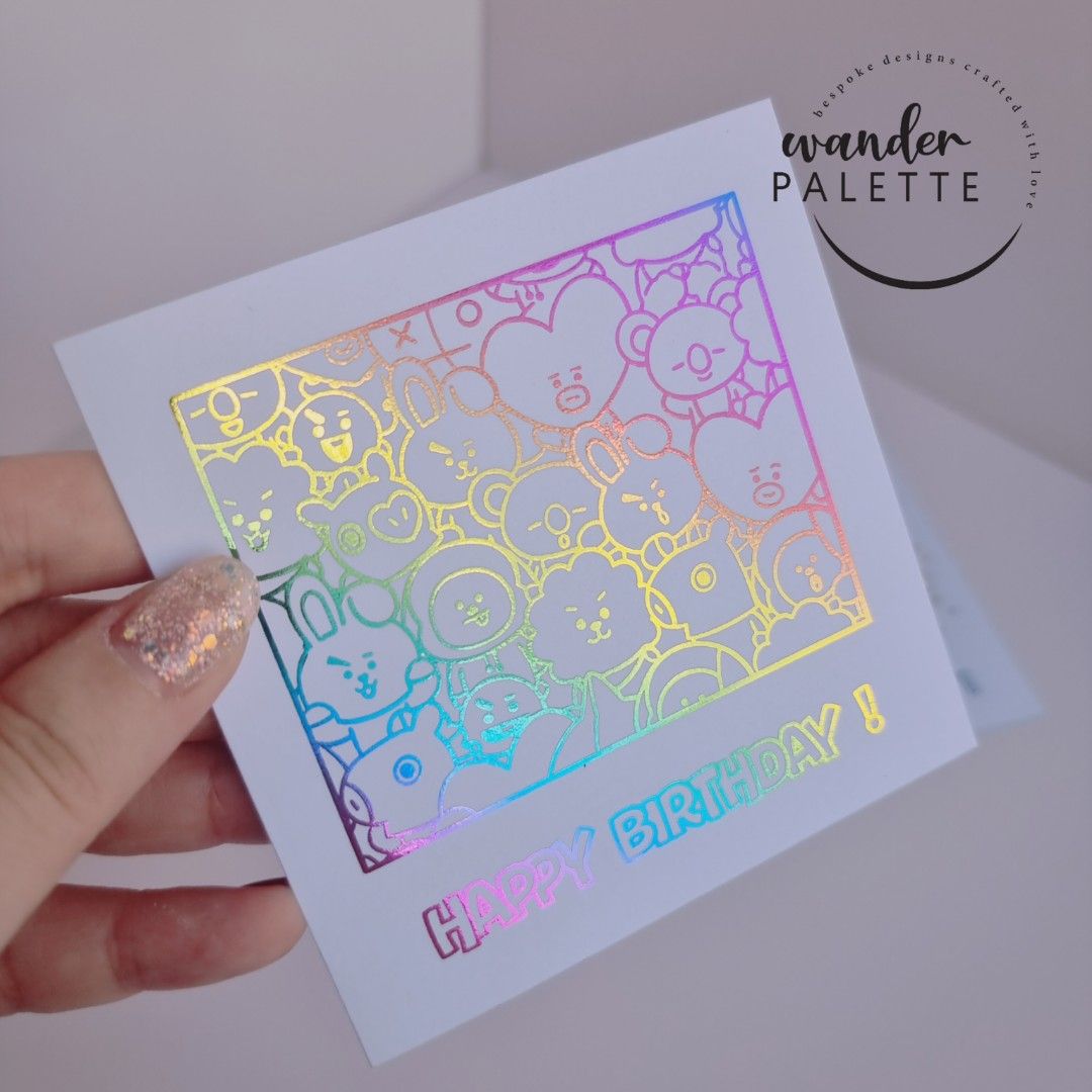 Happy Birthday Card | BT21 Inspired | Real Foil Card | Greetings Card ...