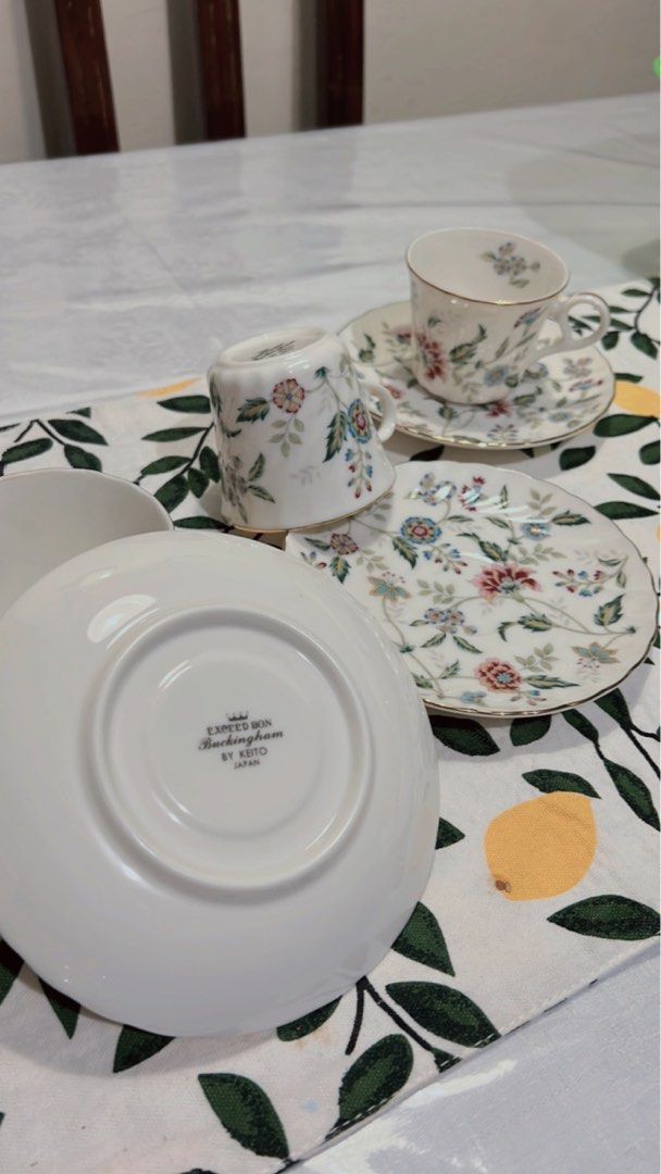 Buckingham Exceed Bon by Keito Japan 3 set of cup and saucer, Furniture ...