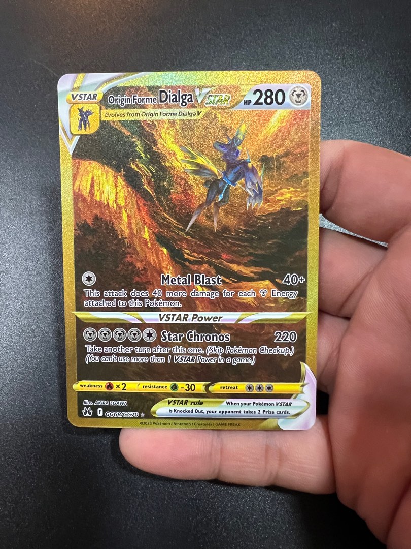 Crown zenith gold Dialga, Hobbies & Toys, Toys & Games on Carousell