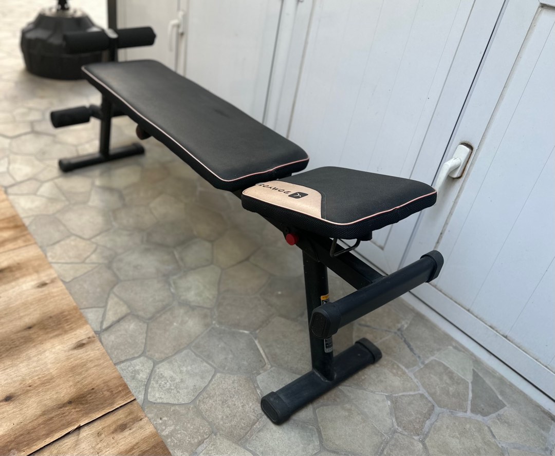 Decathlon Foldable Weight Training Bench 500, 運動產品, 運動與健身, 運動與健身 - 有氧健身 ...