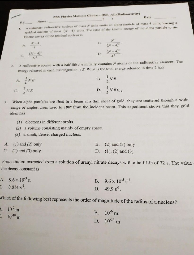DSE & A-Level Physics MC By-topic Past Paper, 興趣及遊戲, 書本 & 文具, 教科書 - Carousell