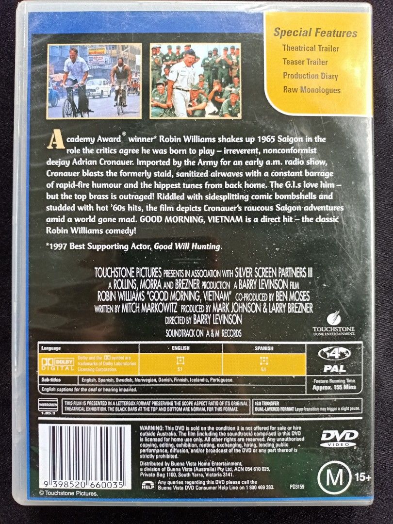 DVD Good Morning, Vietnam, Hobbies & Toys, Music & Media, CDs & DVDs on ...