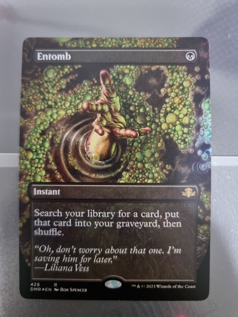 Entomb borderless foil (MTG DMR), Hobbies & Toys, Toys & Games on Carousell