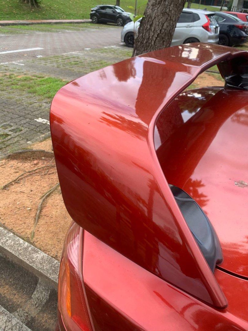 Evo X Spoiler. Resprayed it to metallic red. Cared for. And washed ...
