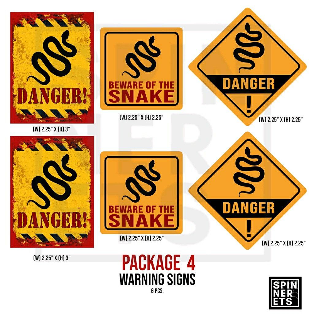 Exotic Pet Warning Signs Sticker Label (Waterproof), Pet Supplies ...