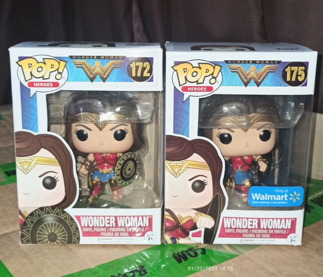 Wonder Woman 172 & Wonder Woman Kneeling Walmart 175 DC Funko Pop ...