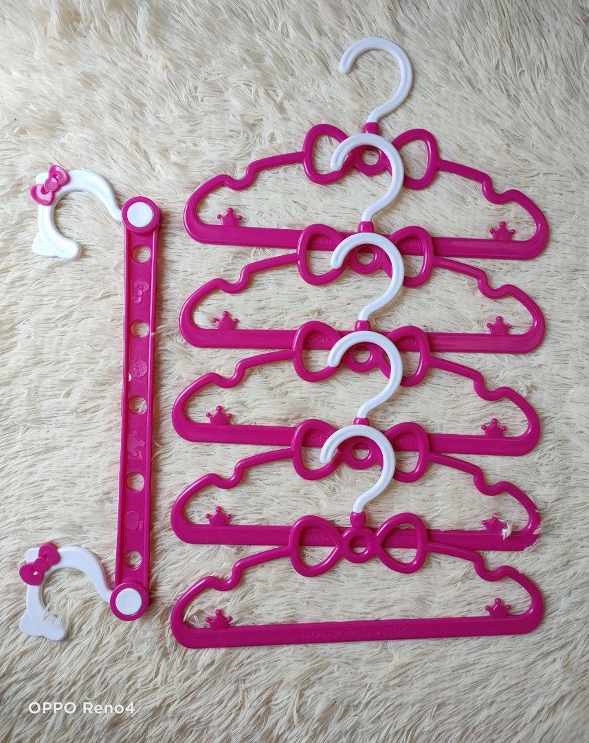 HELLO KITTY Kids Hanger Set / 29cm Clothes Hanger w/ Hook Eco-friendly ...