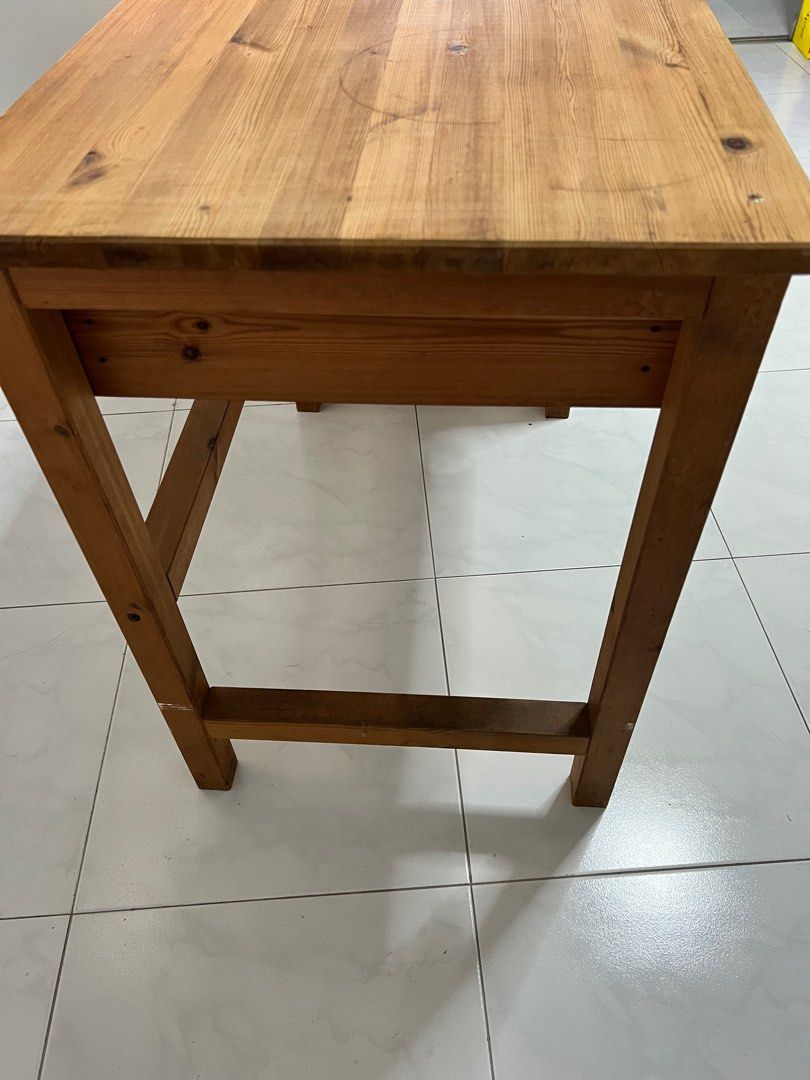 Ikea Pine wood study table - negotiable, Furniture & Home Living ...