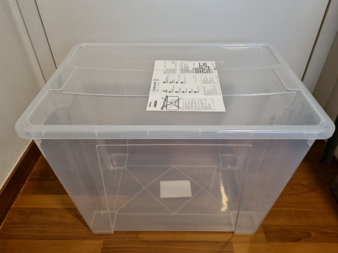 IKEA Samla Storage Box 65L With Lid, Furniture & Home Living, Home ...