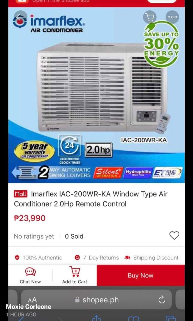 Imarflex aircon, TV & Home Appliances, Air Conditioning and Heating on Carousell