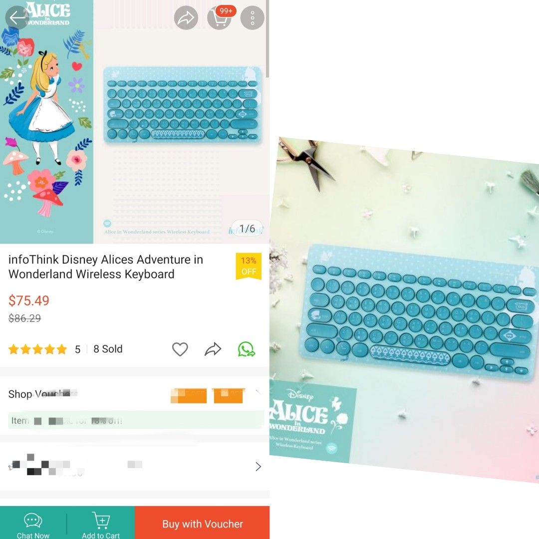 info think Disney alices adventure in wonderland Wireless Keyboard ...