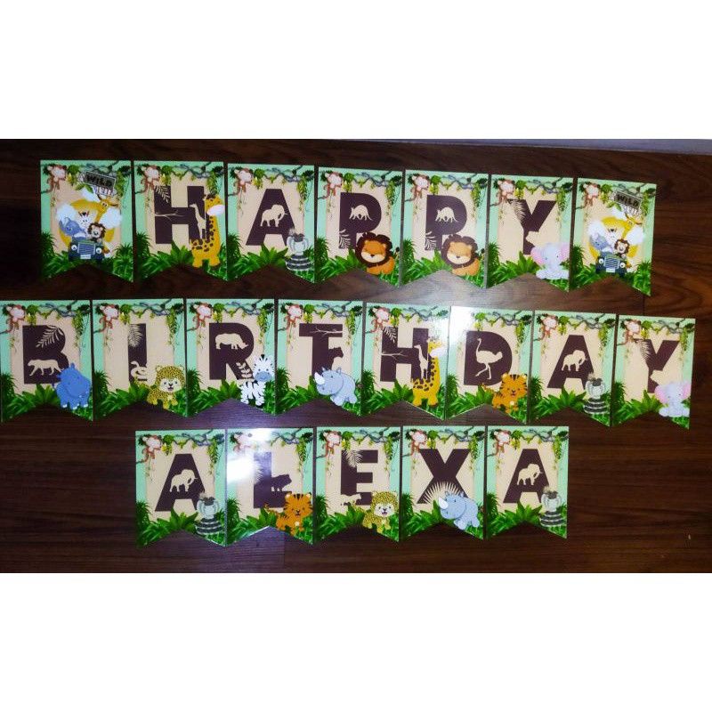 Jungle Safari Animals Theme Birthday Party Banner Decoration ...