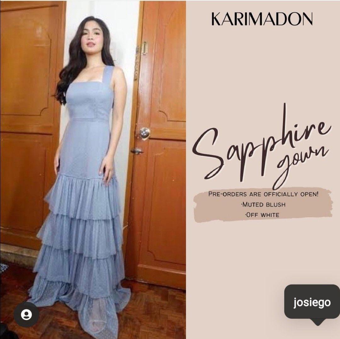 KARIMADON Sapphire gown in SMALL, Women's Fashion, Dresses & Sets ...