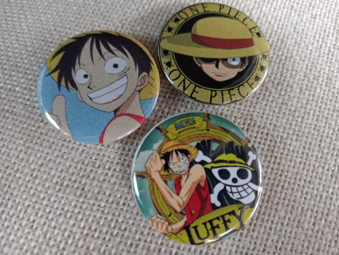 Luffy one piece button badge, Luxury, Accessories on Carousell