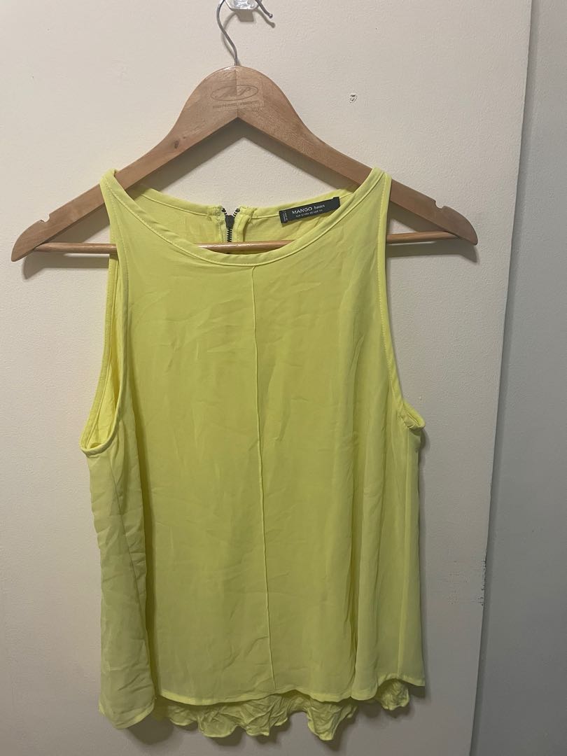 Mango Yelloe Blouse, Women's Fashion, Tops, Blouses on Carousell