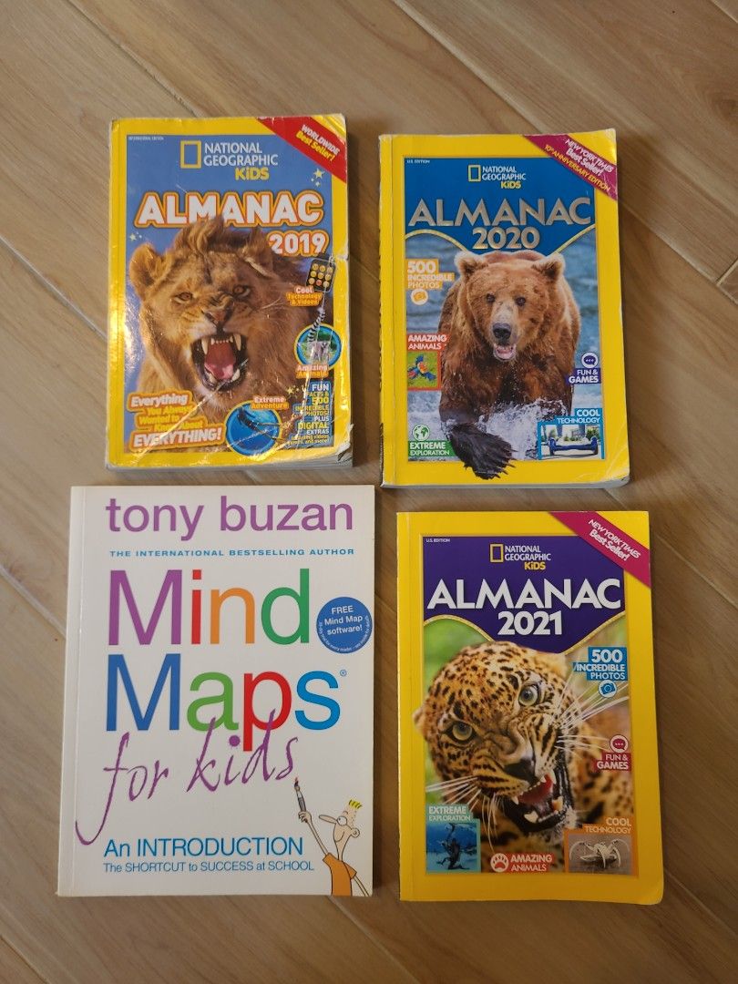 National Geographic Kids Almanac 2021 2020 2019 & Tony Buzan Mind Maps ...