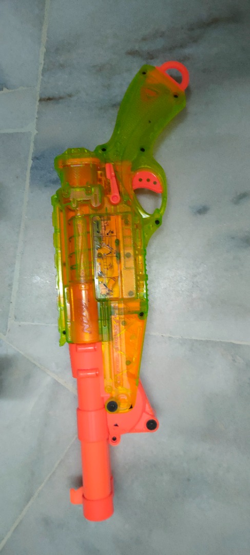 Nerf Double Barrel Shotgun- Very Rare Transparent Green, Hobbies & Toys ...