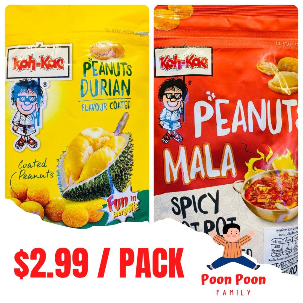 NEW LIMITED EDITION! KOH KAE Thailand Coated Peanut Snack (80g) Durian ...
