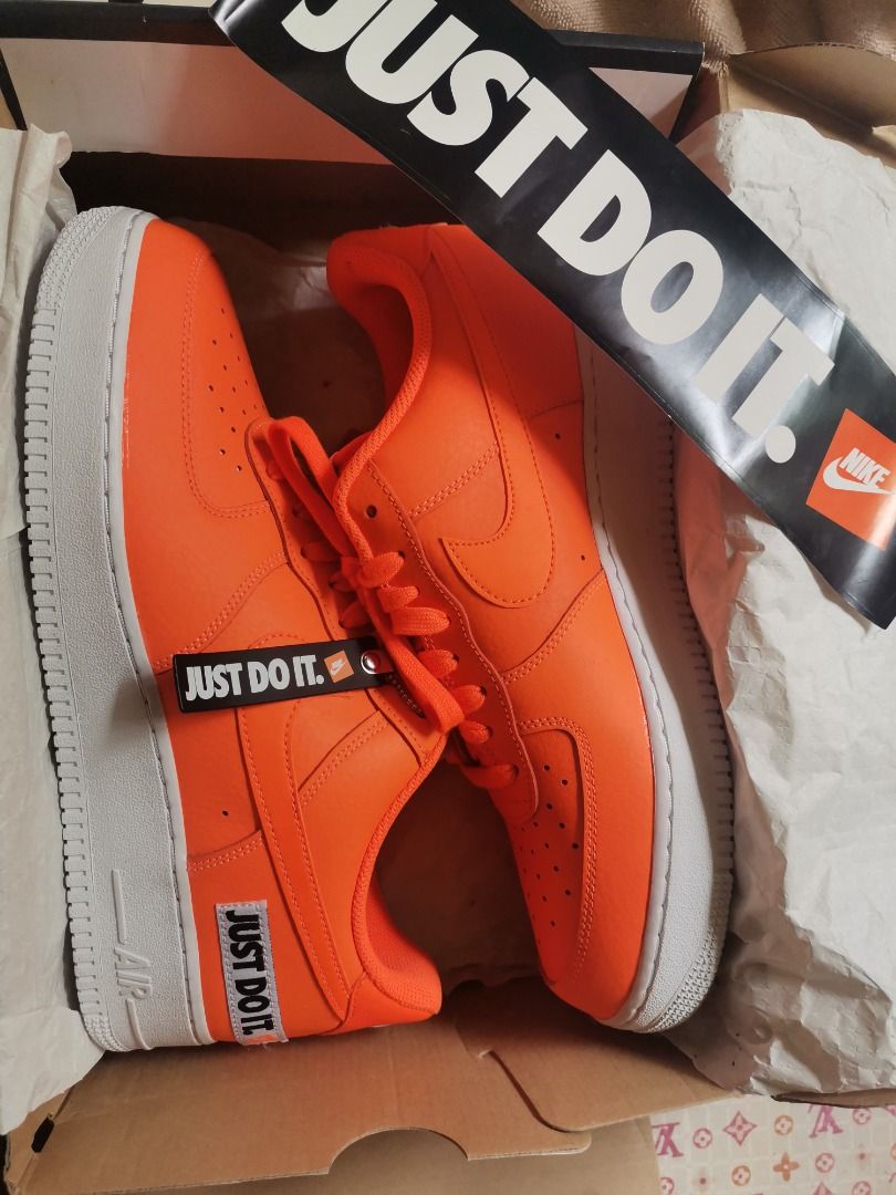Nike Air Force 1 '07 LV8 JDI Leather Total Orange Mens, Men's Fashion ...