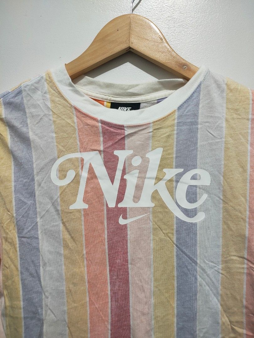 Nike Rainbow stripe Retro Logo Crop, Women's Fashion, Tops, Shirts on ...