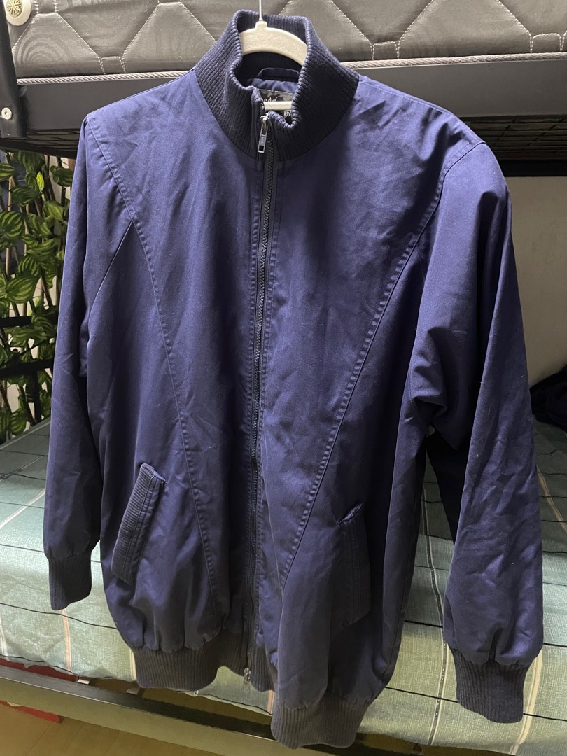 Nordstrom Navy Blue Zip Bomber Jacket, Men's Fashion, Coats, Jackets ...