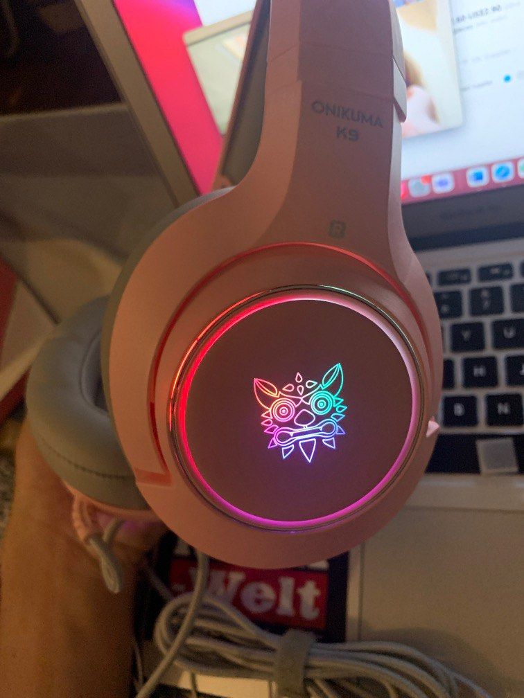 Onikuma K9 Pink 3.5mm RGB Gaming Headset, Audio, Headphones & Headsets ...