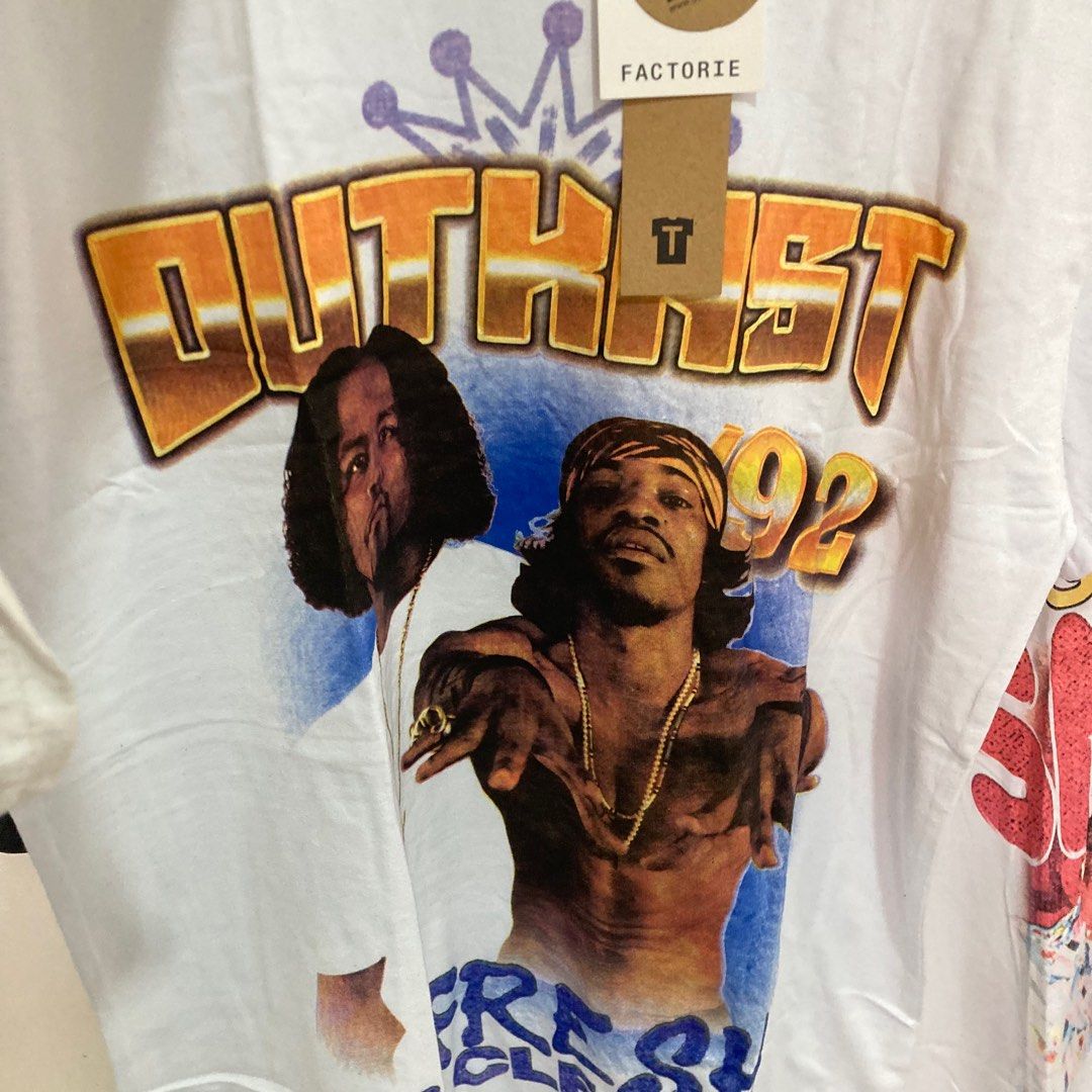 Oversized Vintage Rap Tee Shirts - Biggie, Outkast, Men's Fashion, Tops ...