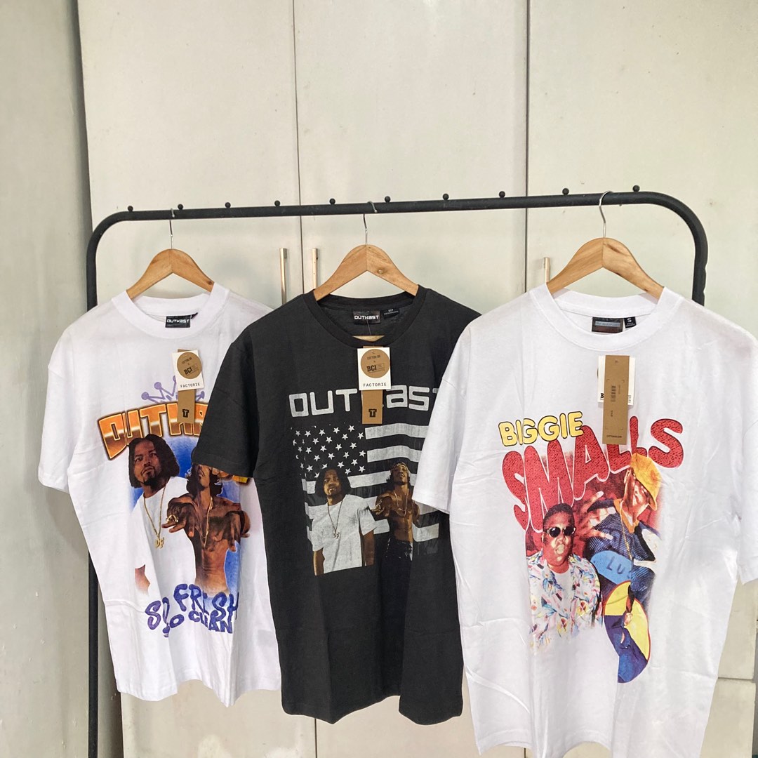 Oversized Vintage Rap Tee Shirts - Biggie, Outkast, Men's Fashion, Tops ...