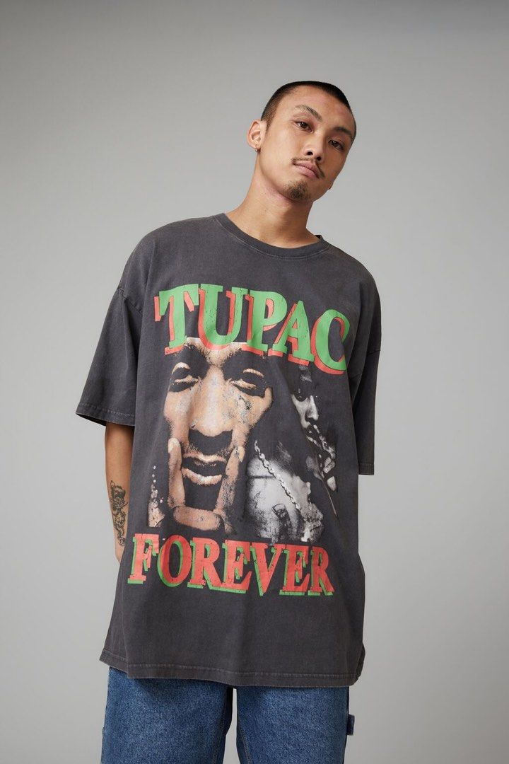 Oversized Vintage Rap Tee Shirts - Tupac Shakur and Lil Wayne, Men's ...