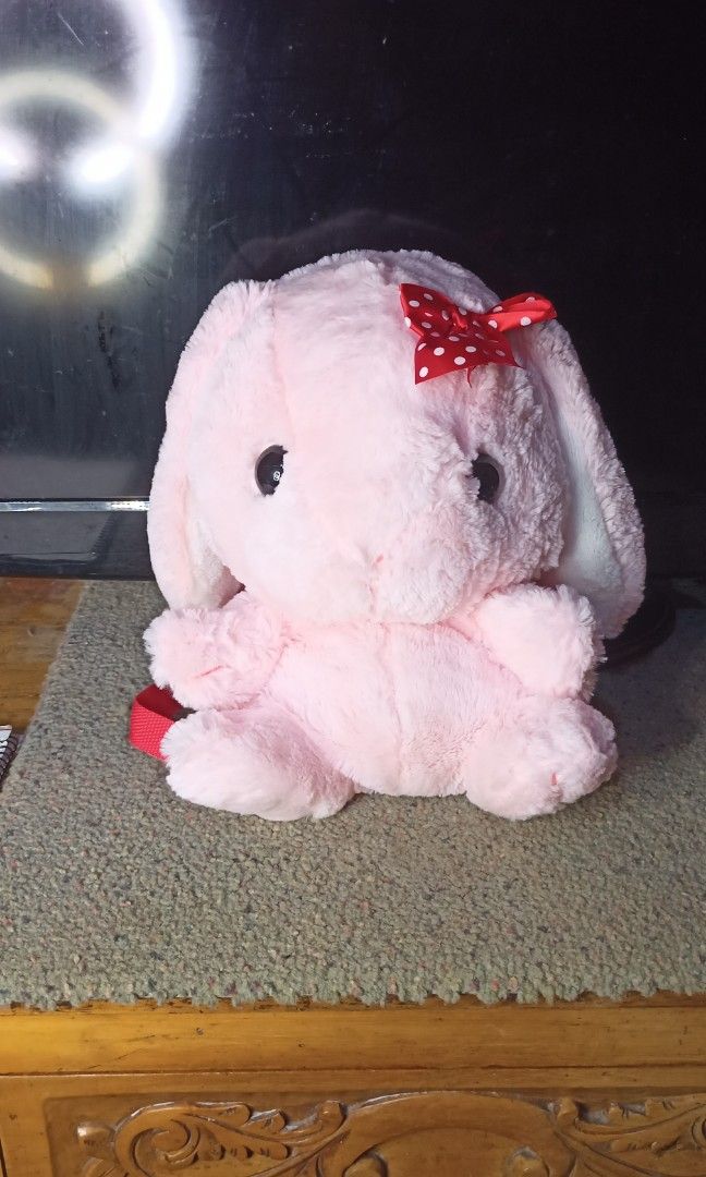 Pink amuse loopy bunny plush bagpack, Hobbies & Toys, Toys & Games on ...