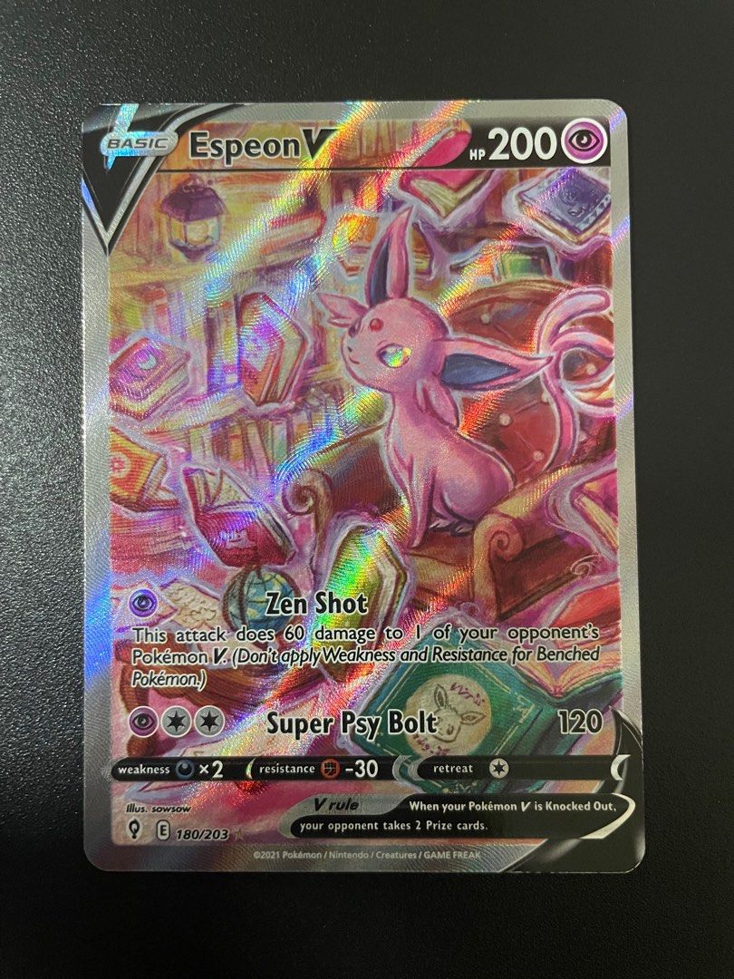 Pokemon TCG Espeon V - 180/203 - Alternate Art Ultra Rare Sword ...