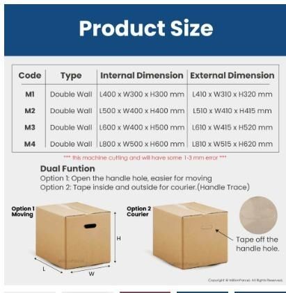 PROTECTION Double Wall Moving House Carton Box 4 Size | Cardboard Box ...