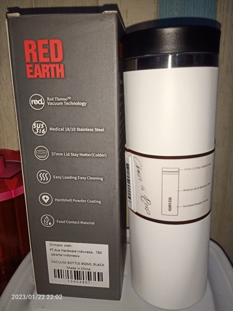 Red Earth tumbler, termos panas & dingin 450 ml, Kitchen & Appliances ...