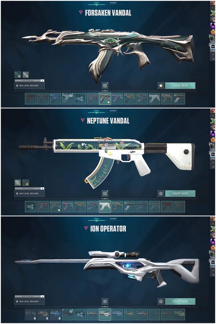 RGX VANDAL/PHANTOM/FIREFLY + CHAOS OPERATOR, 21 PREMIUM+7 BP VALORANT ...