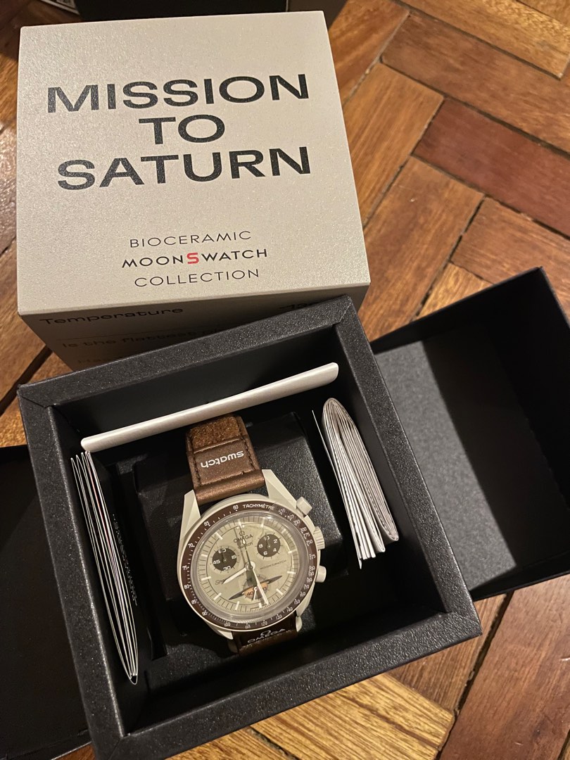 SATURN Swatch Moonswatch, Men's Fashion, Watches & Accessories, Watches ...