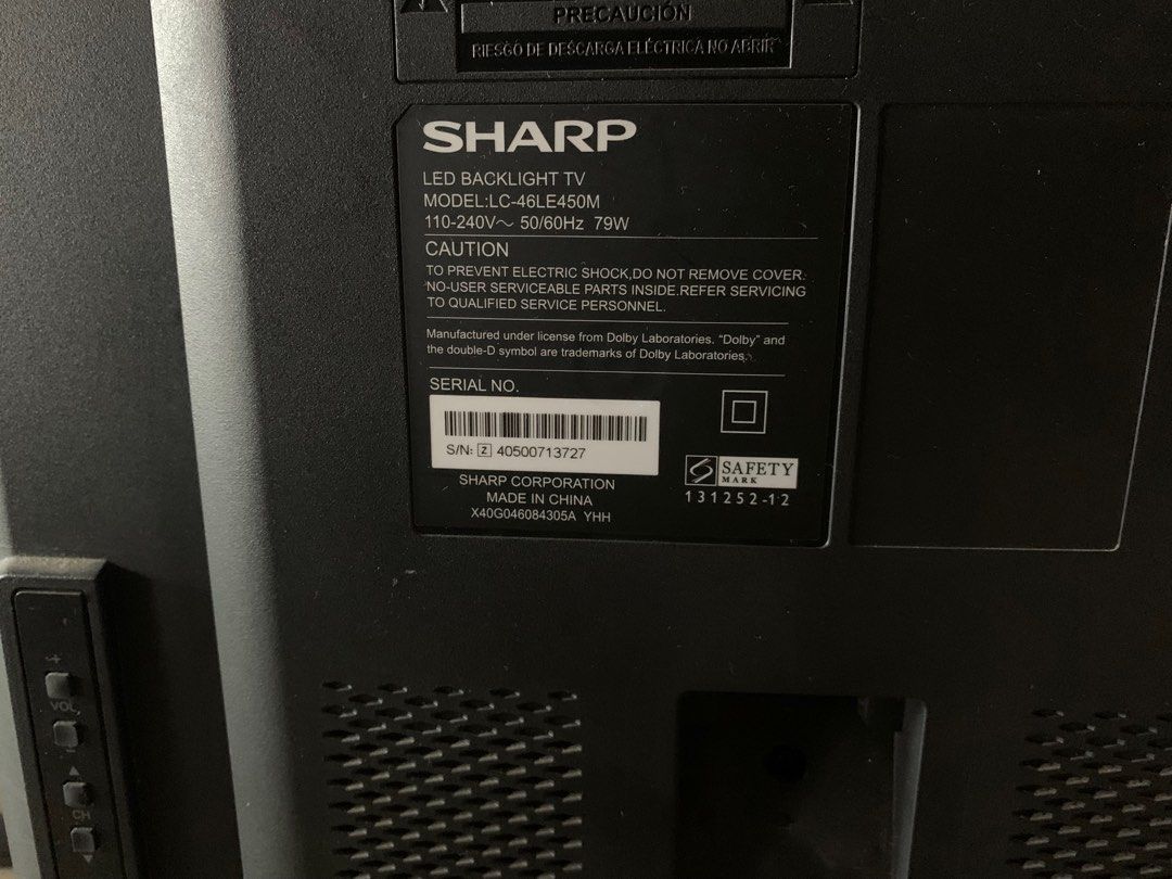 SHARP LED BACKLIGHT TV MODEL:LC-46LE450M with ikea wall mount, TV & Home Appliances, TV ...