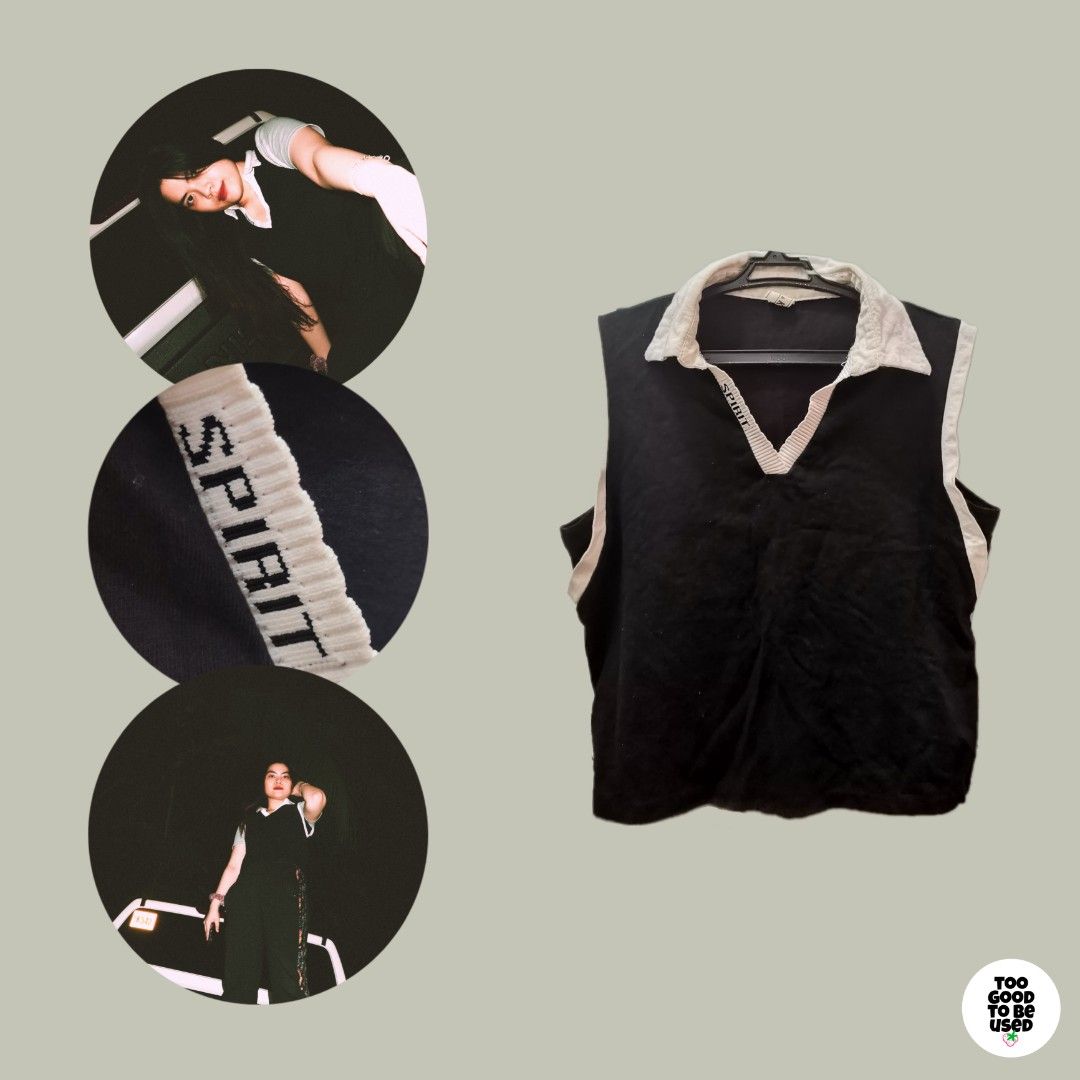 SPIRIT Korean Vest, Women's Fashion, Tops, Sleeveless on Carousell