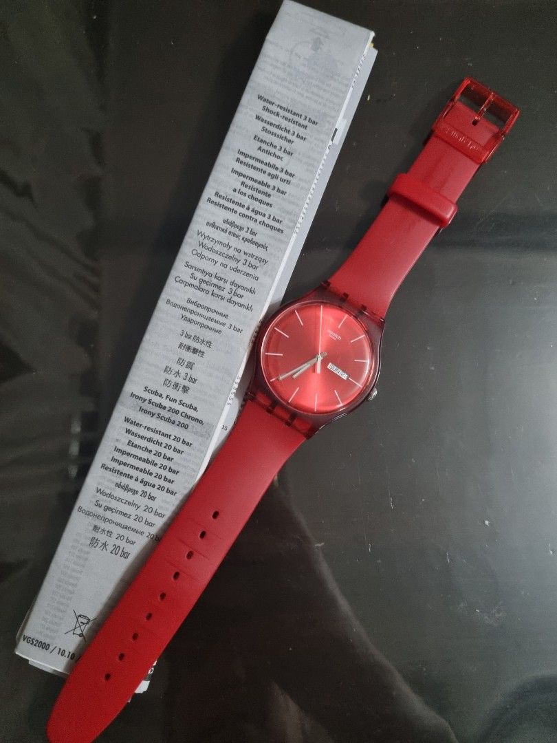 Swatch Original Red Watch - SR1130SW, Women's Fashion, Watches ...