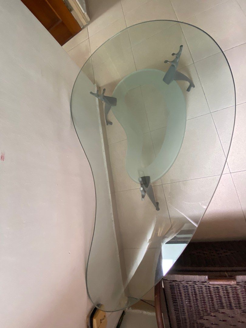 Teardrop Glass Coffee Table, Furniture & Home Living, Furniture, Tables ...