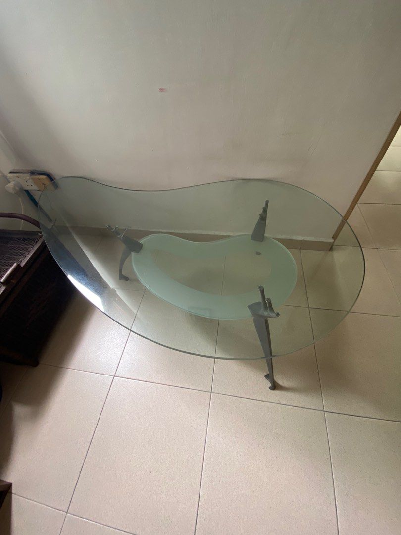 Teardrop Glass Coffee Table, Furniture & Home Living, Furniture, Tables ...