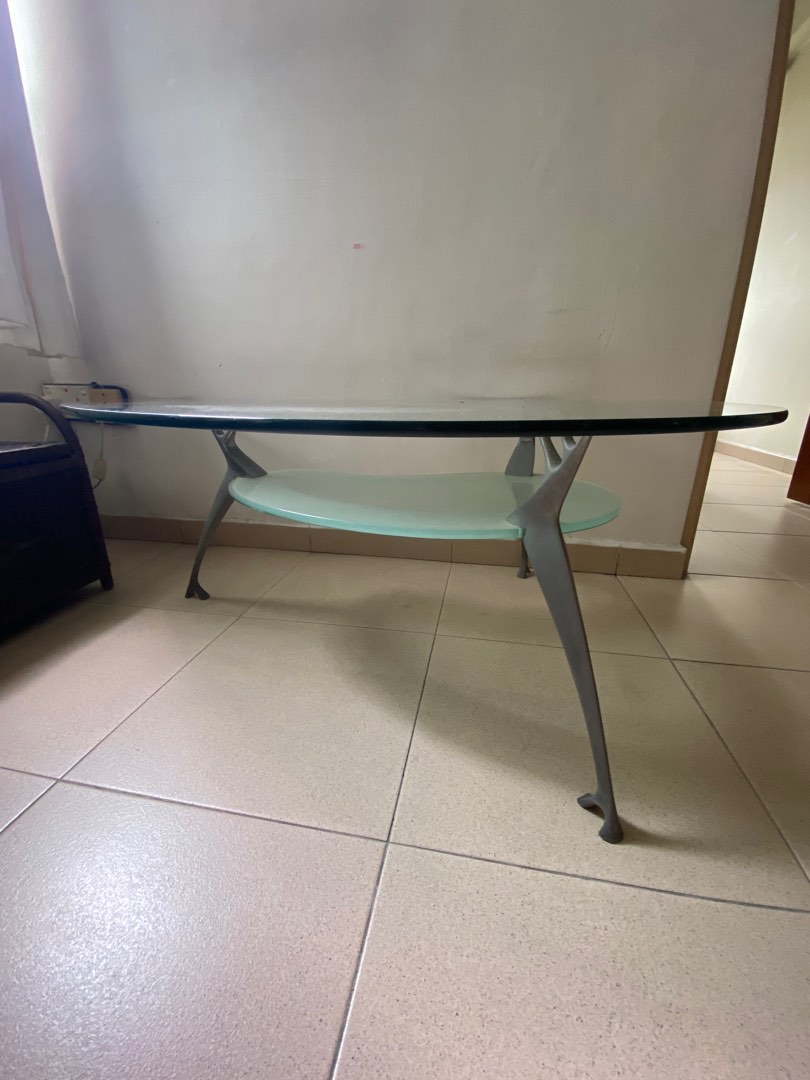 Teardrop Glass Coffee Table, Furniture & Home Living, Furniture, Tables ...